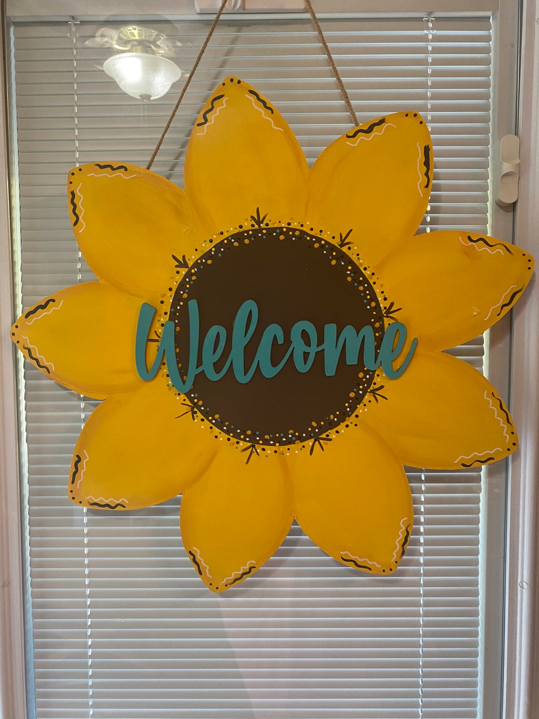 Welcome Sunflower Door Hanger/summer Door Hanger/yellow - Etsy