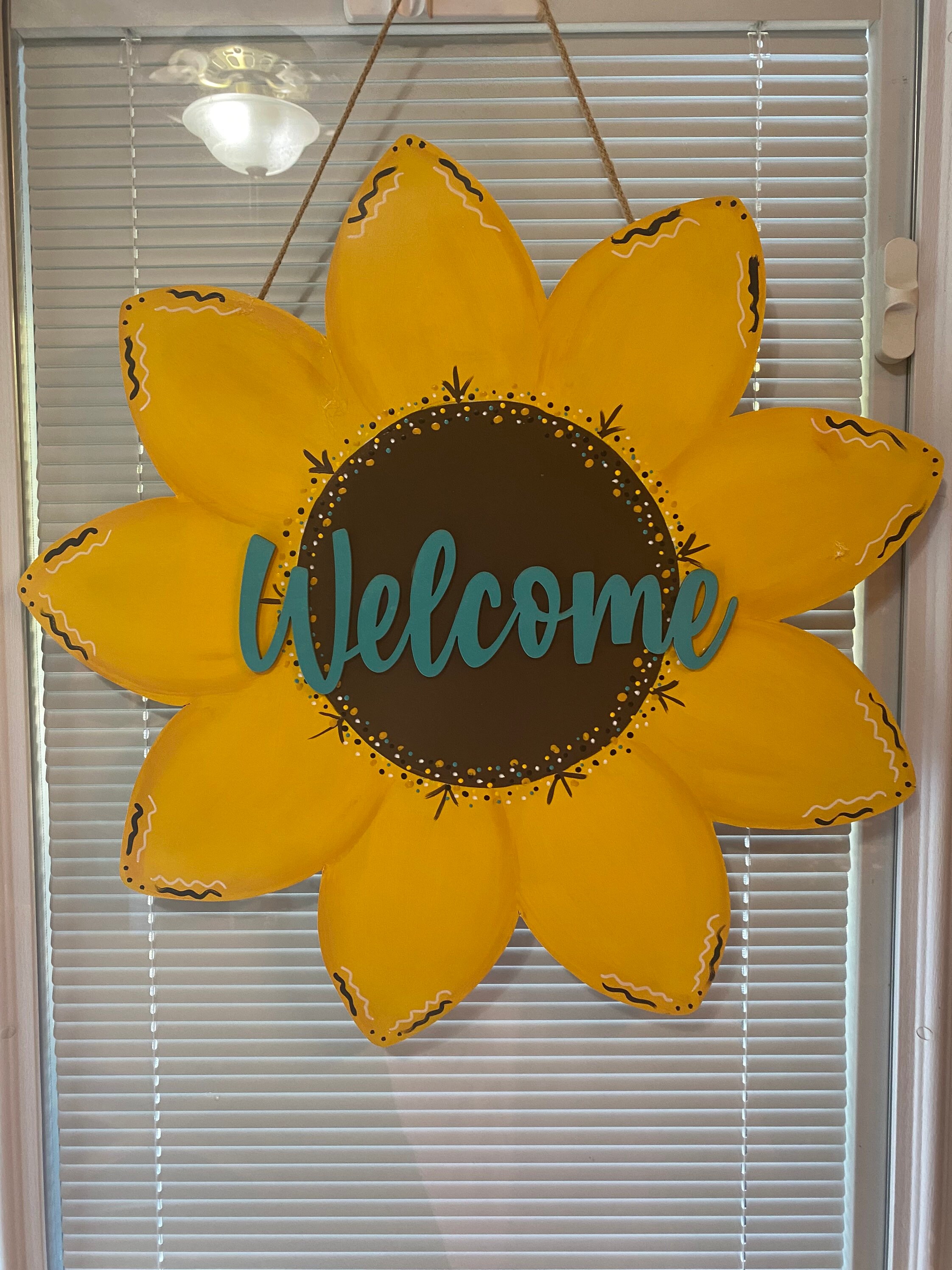 Welcome Sunflower Door Hanger/summer Door Hanger/yellow | Etsy