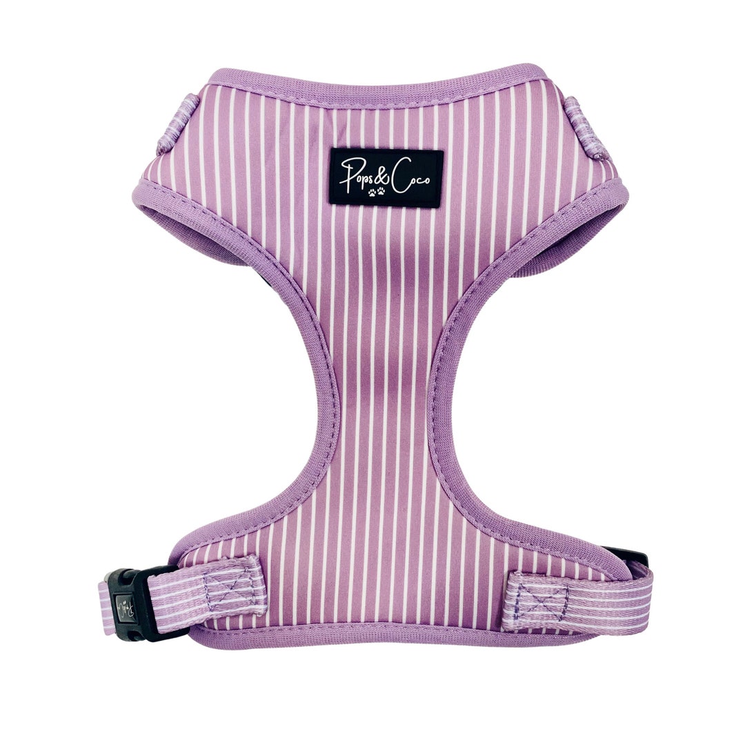 Pinstripe Lilac Fully Adjustable Dog Harness Purple Stripes, Stripy ...
