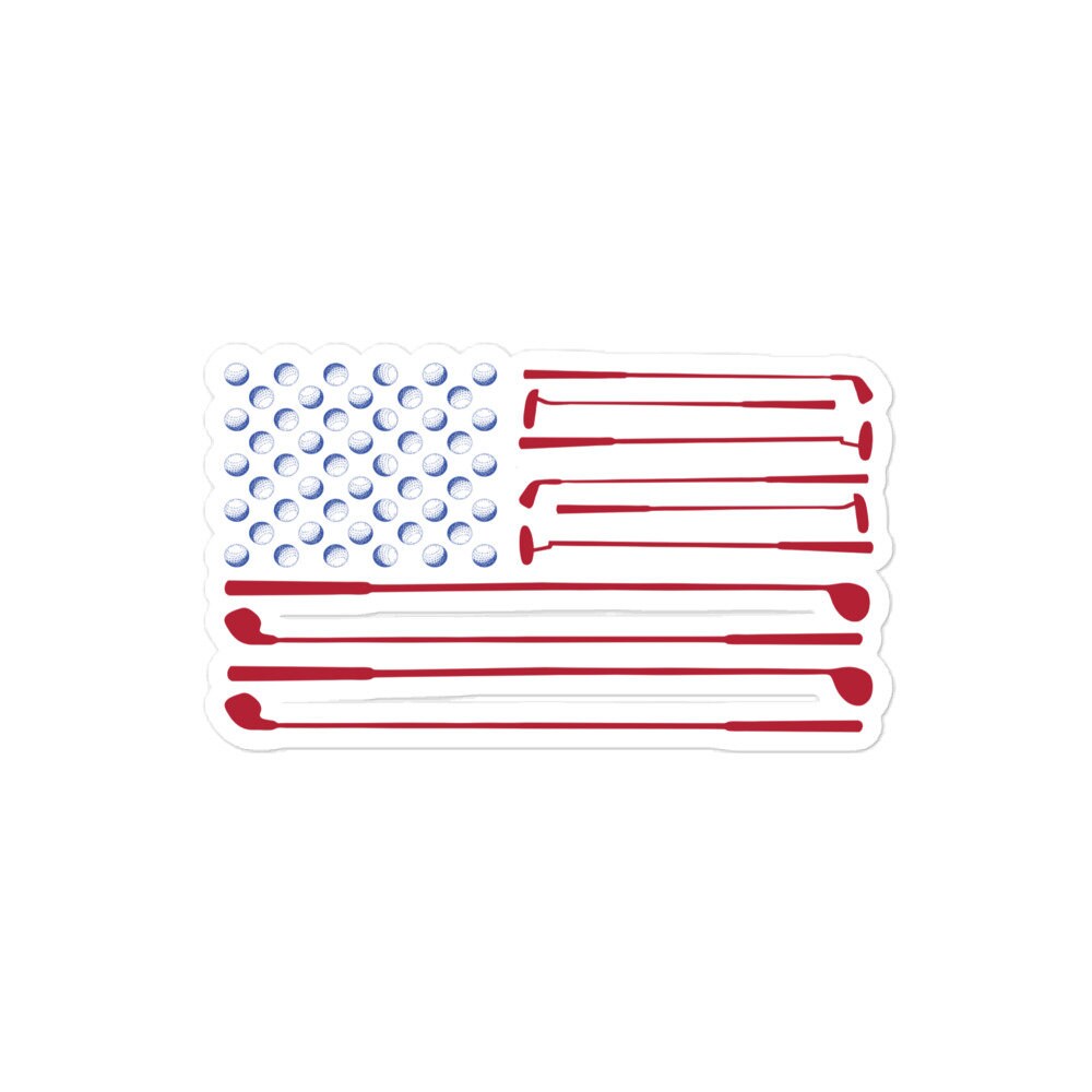 Golf Sticker American Flag Sticker With Golf Balls and Golf - Etsy