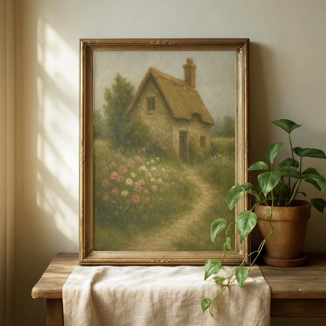 Cottagecore Cottage Print – Vintage Rustic Home Wall Decor (digital ...