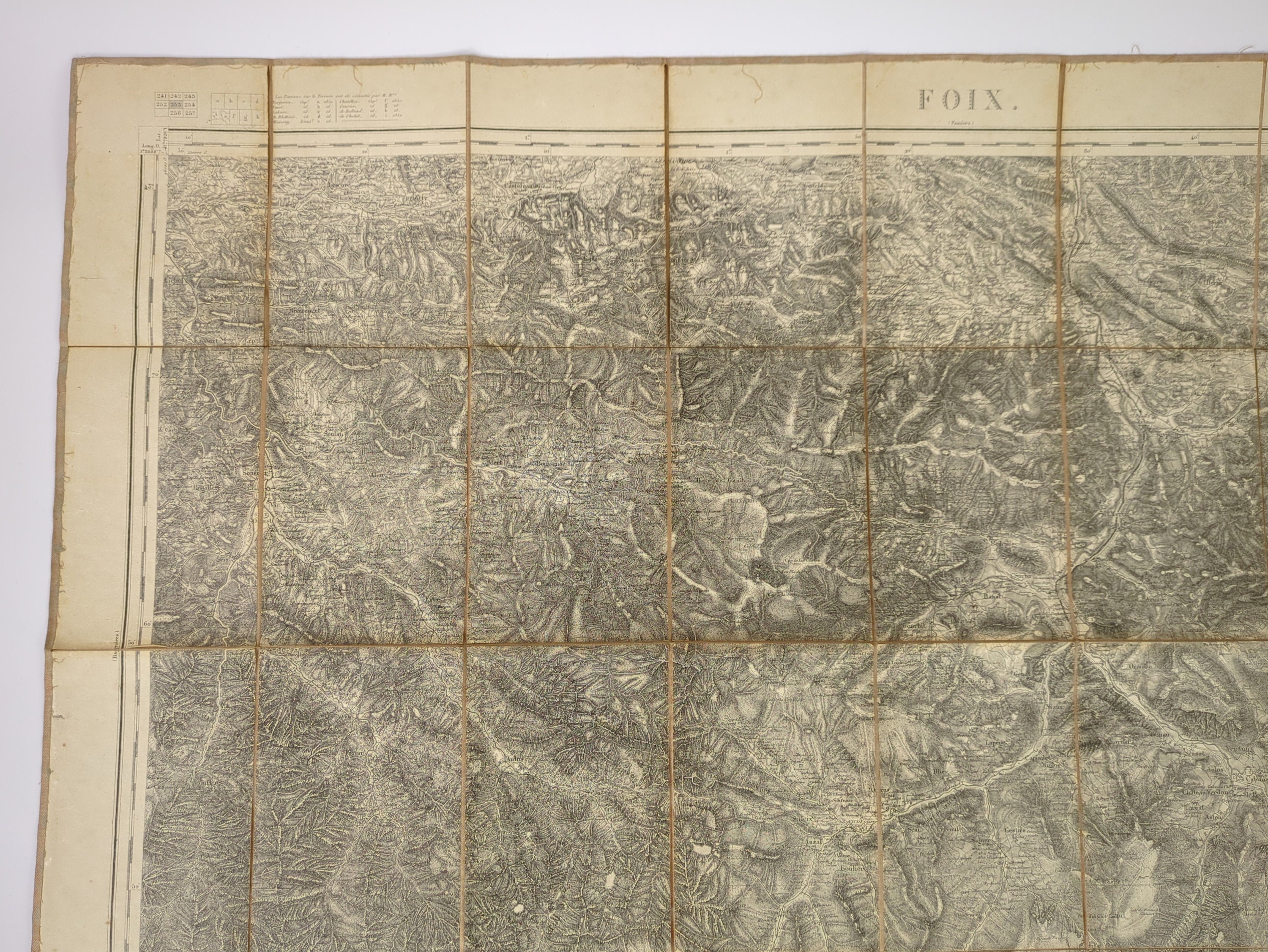 Antique French Map of Foix and Countryside in France, 1800s Lemercier ...