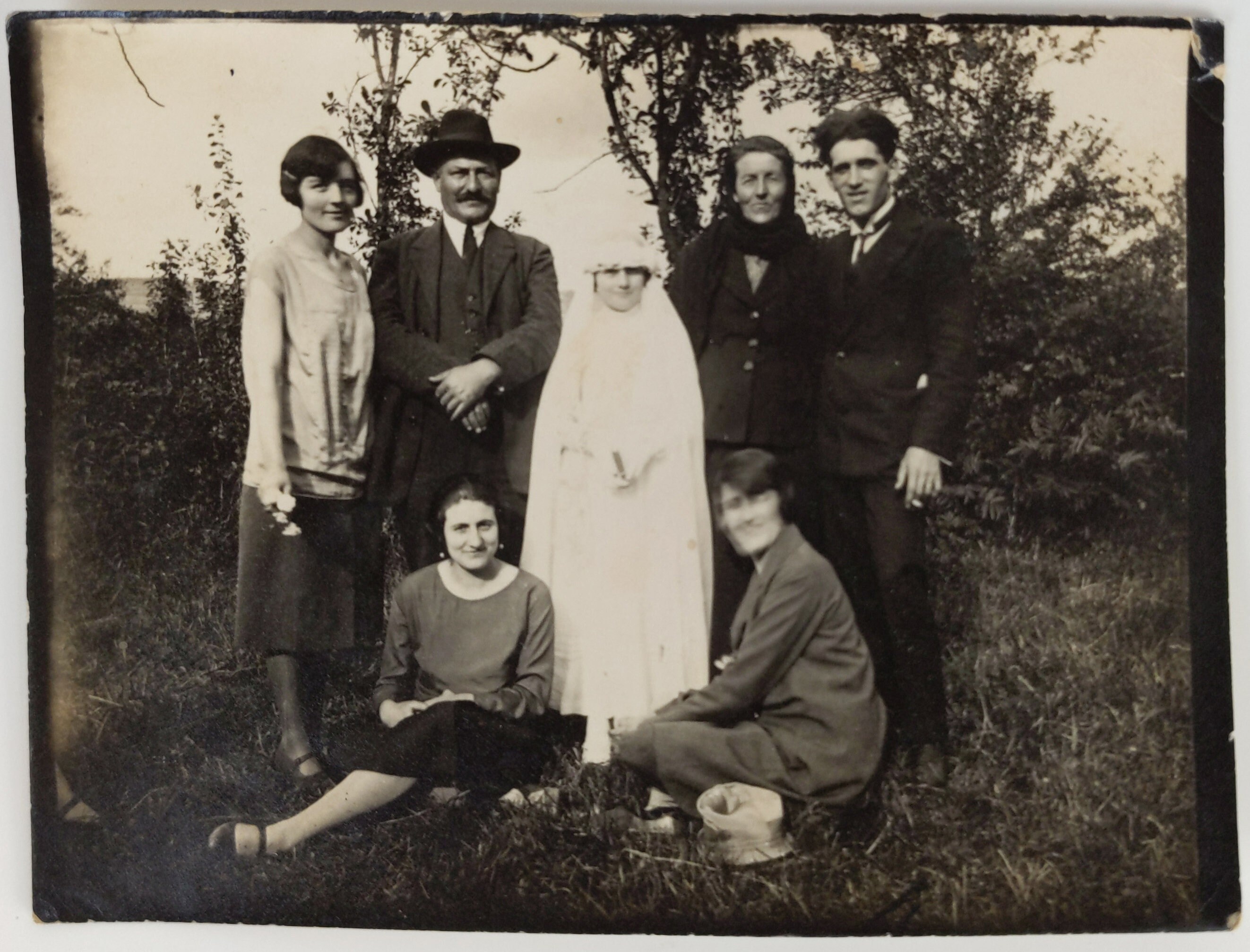 Antique Holy Communion Family Photo With Strange Blurry Face Vintage ...
