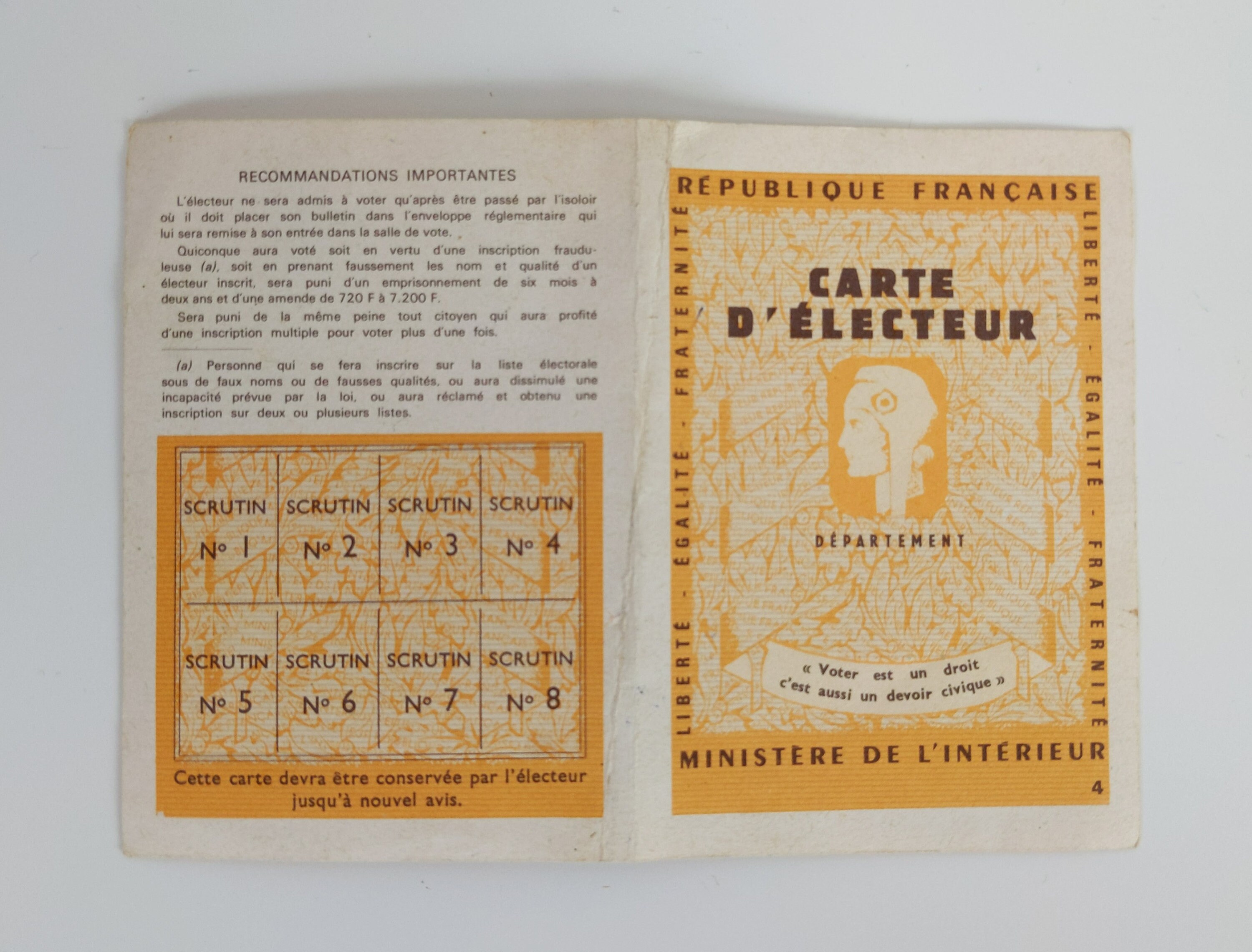 3 Vintage French 1930s Election Voting Cards, Ephemera and Scrapbook ...