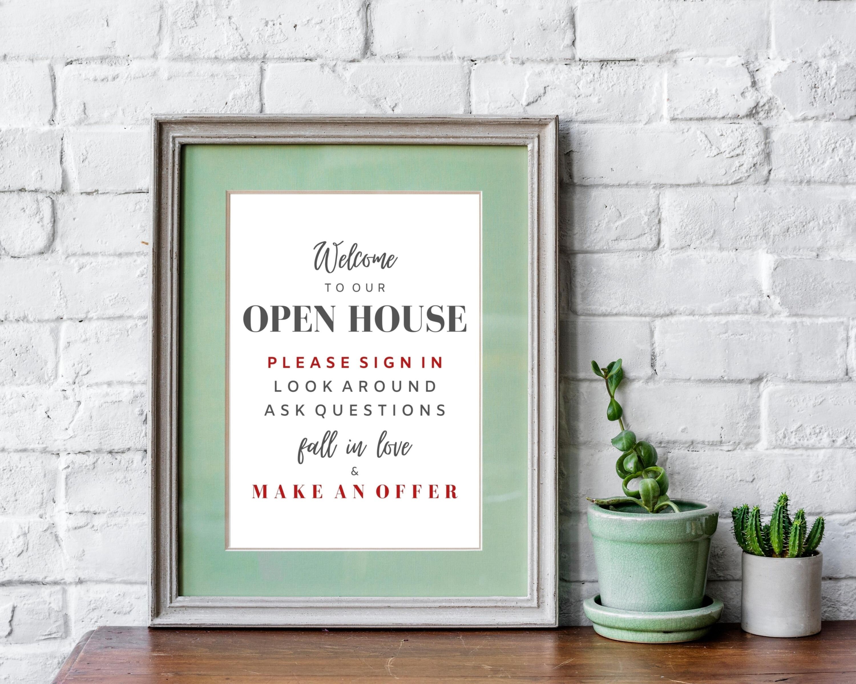 Real Estate Open House Sign, Open House Welcome Printable, Real Estate ...