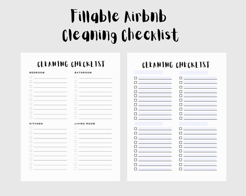Fillable And Editable Airbnb Printable Cleaning Checklist Etsy Fillable And Editable Airbnb Printable Cleaning Checklist Etsy