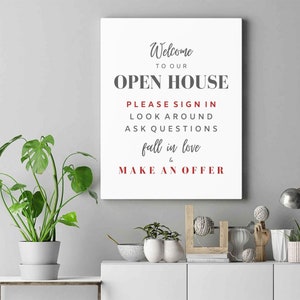 Real Estate Open House Sign, Open House Welcome Printable, Real Estate ...