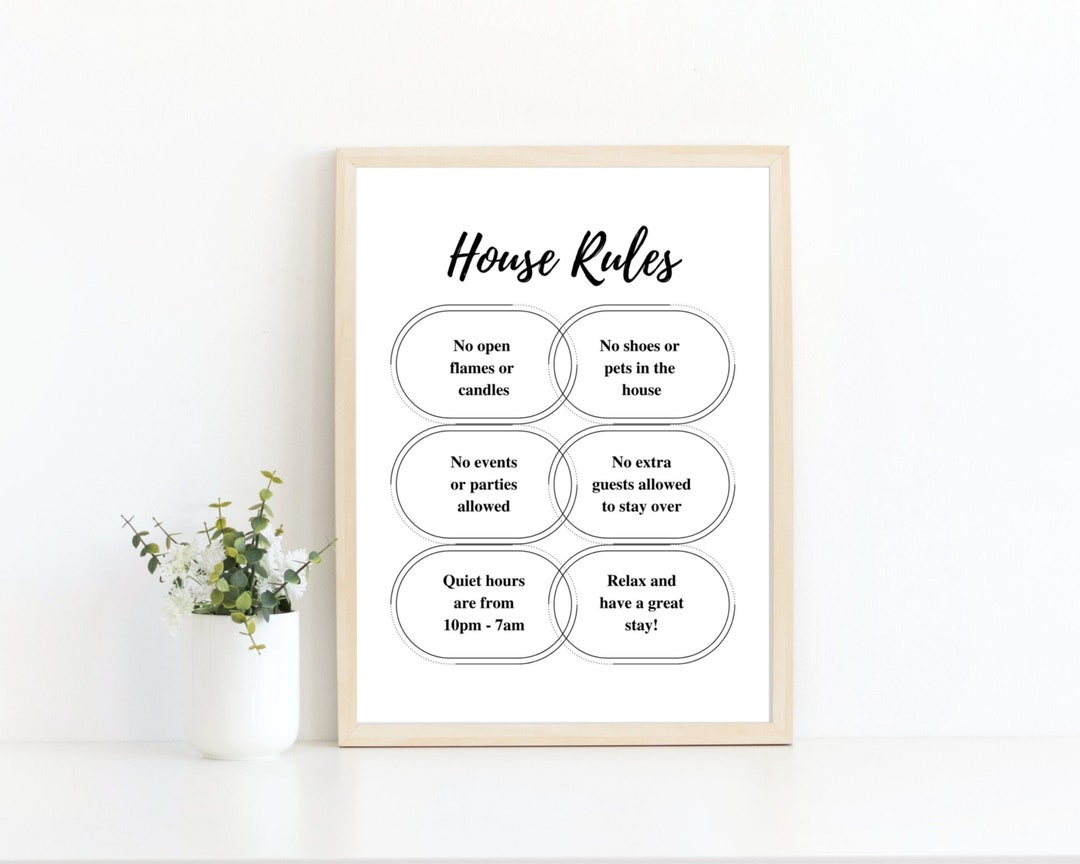 Fillable And Editable Airbnb House Rules Printable House Rules Sign