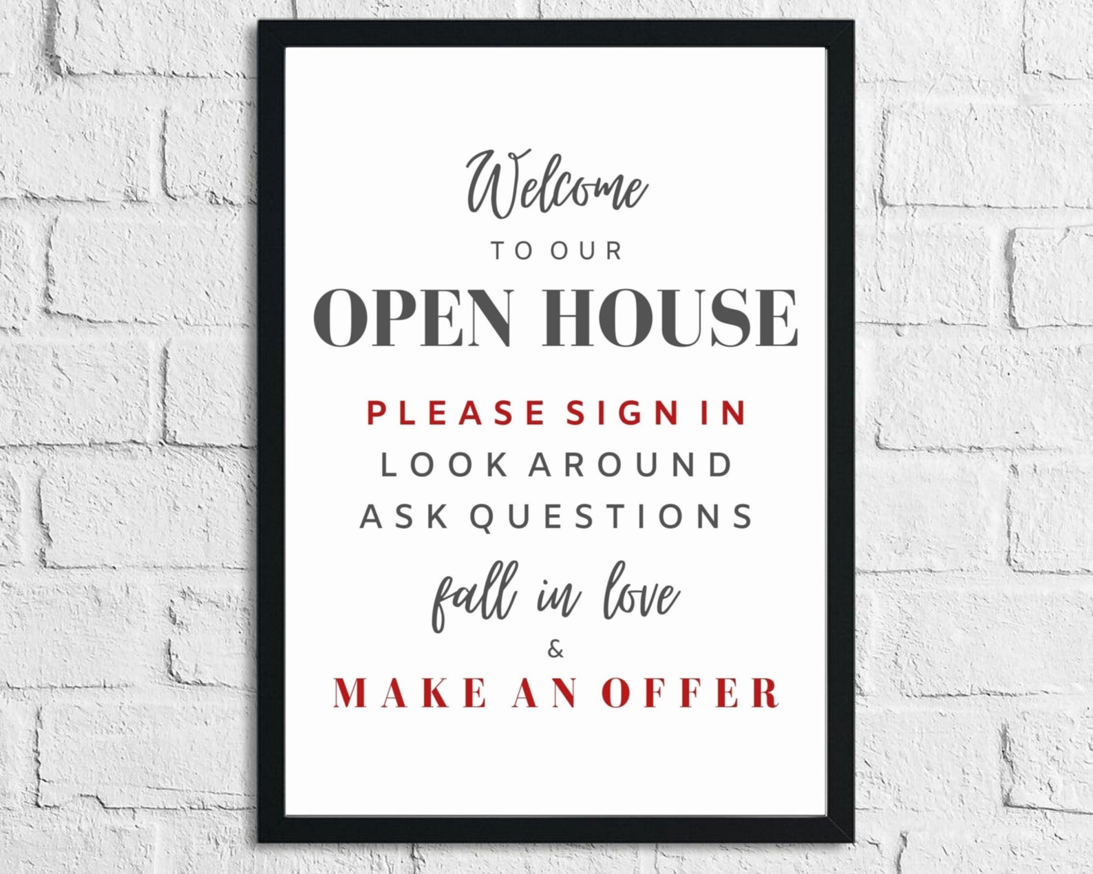 Real Estate Open House Sign, Open House Welcome Printable, Real Estate ...