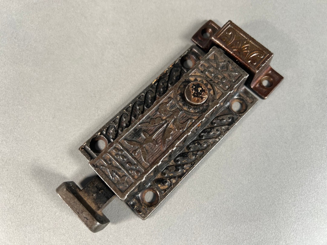 Antique 1880’s Victorian CAST IRON Door LOCK Spring Loaded Latch ...