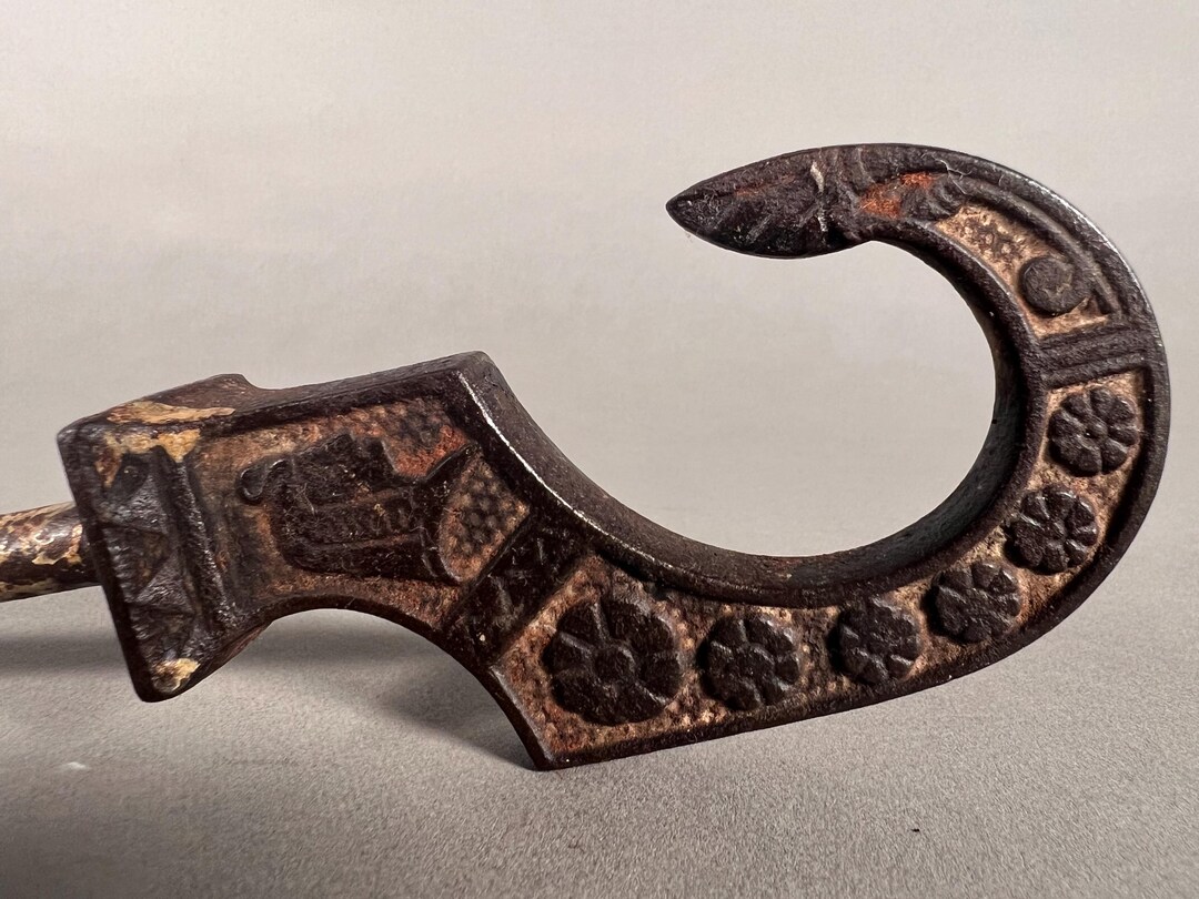 Fancy Antique 1880s Eastlake CAST IRON HOOK Ceiling or Wall Hanger ...