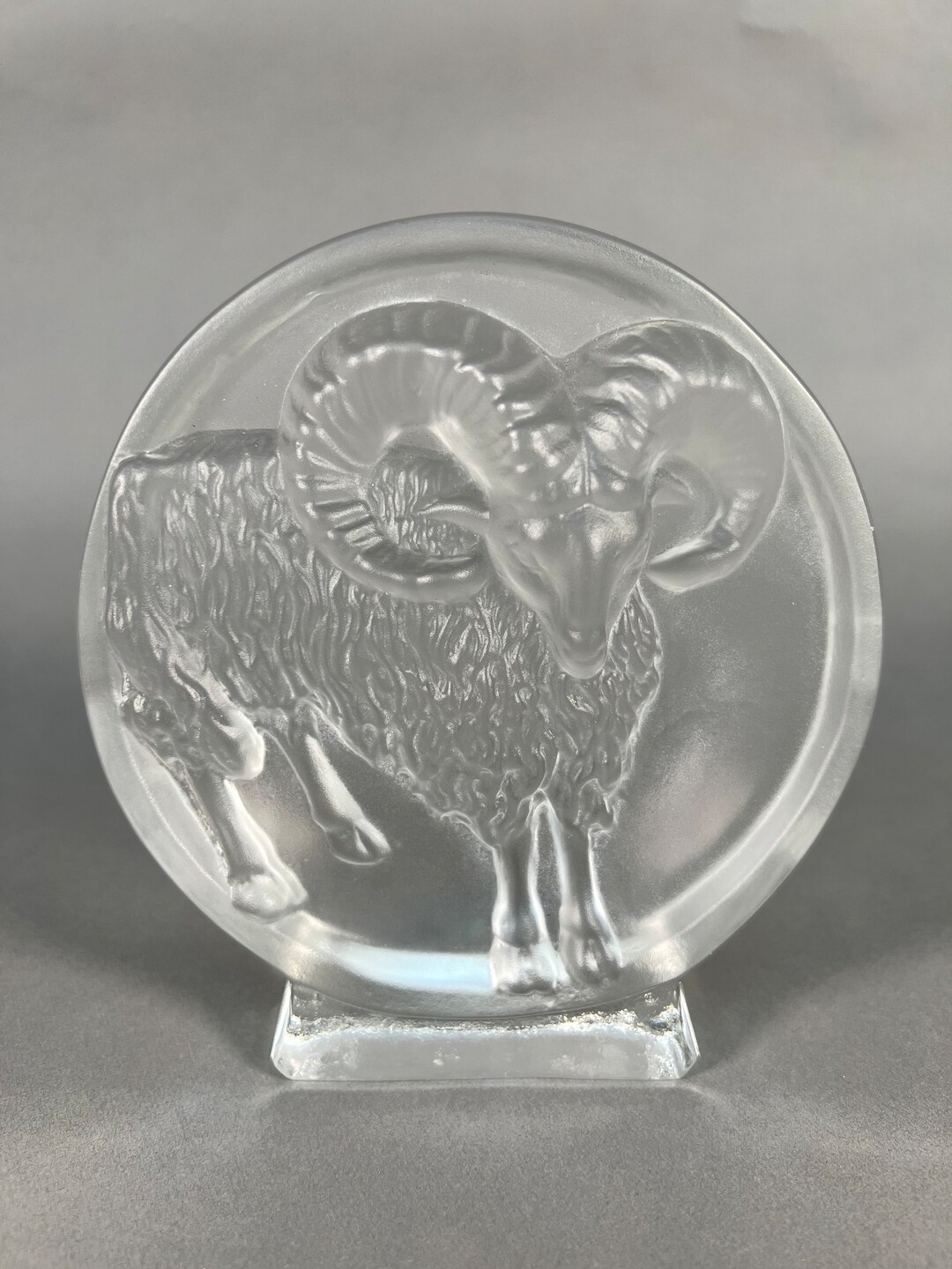 Vintage Modern 1970’s CAST GLASS RAM Sculpture Zodiac Aries - Art ...