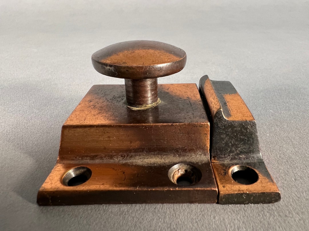 Antique Japanned CABINET DOOR LATCH Knob Lock - Authentic Vintage ...