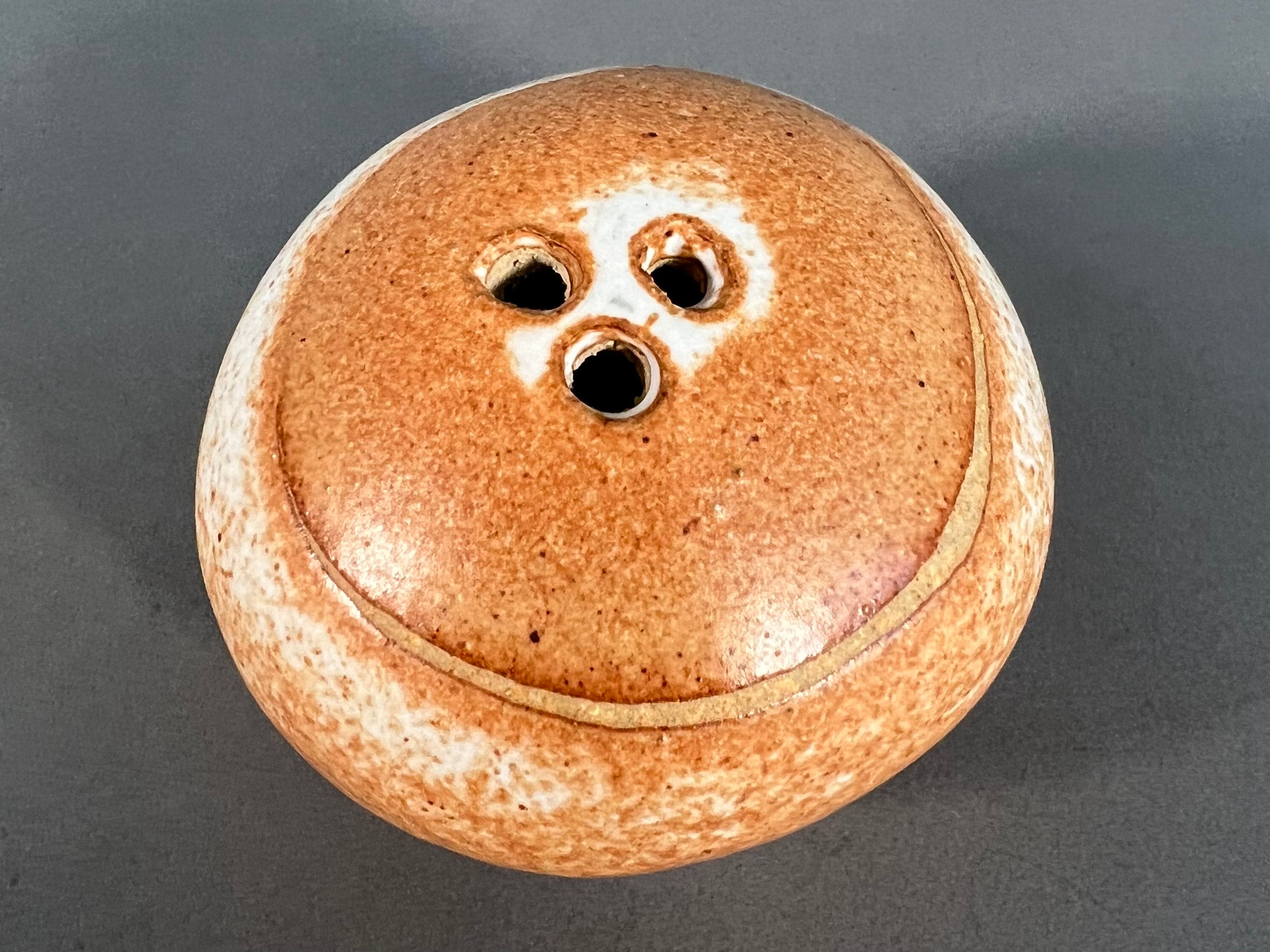 Vintage 1960s ISABEL PARKS Studio Pottery ORB Flower Frog Vase Hickory ...