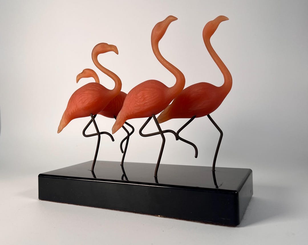 Vintage 1980’s JOHN PERRY STUDIO Flamingoes Sculpture - Four Birds ...