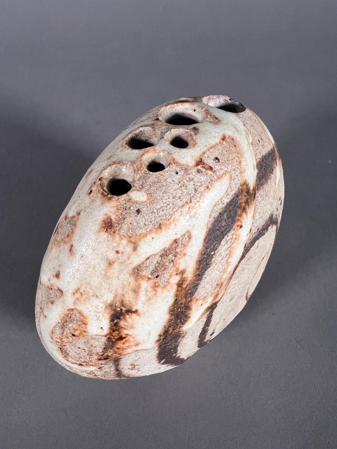 Vintage 1960s STUDIO POTTERY Weed Pot Orb VASE Flower Frog Modern ...