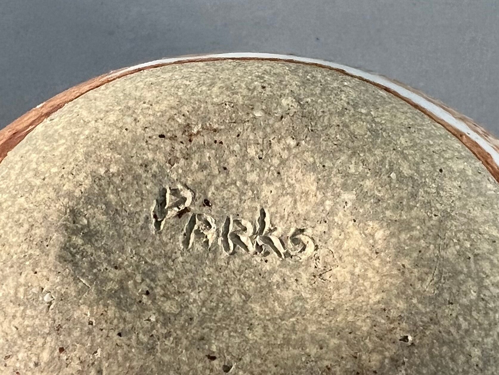 Vintage 1960s ISABEL PARKS Studio Pottery ORB Flower Frog Vase Hickory ...