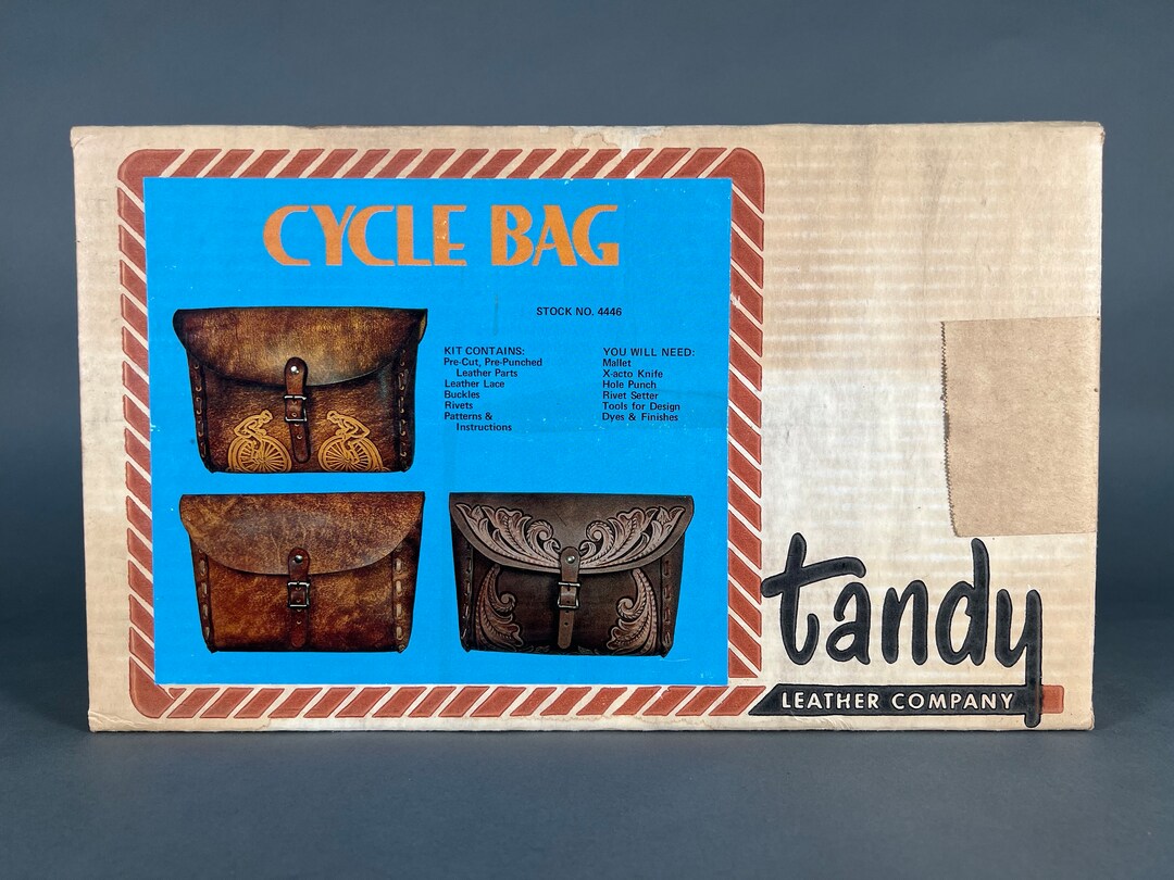 Vintage 1970’s TANDY Leather CYCLE BAG Kit - Bicycle Handlebar or ...