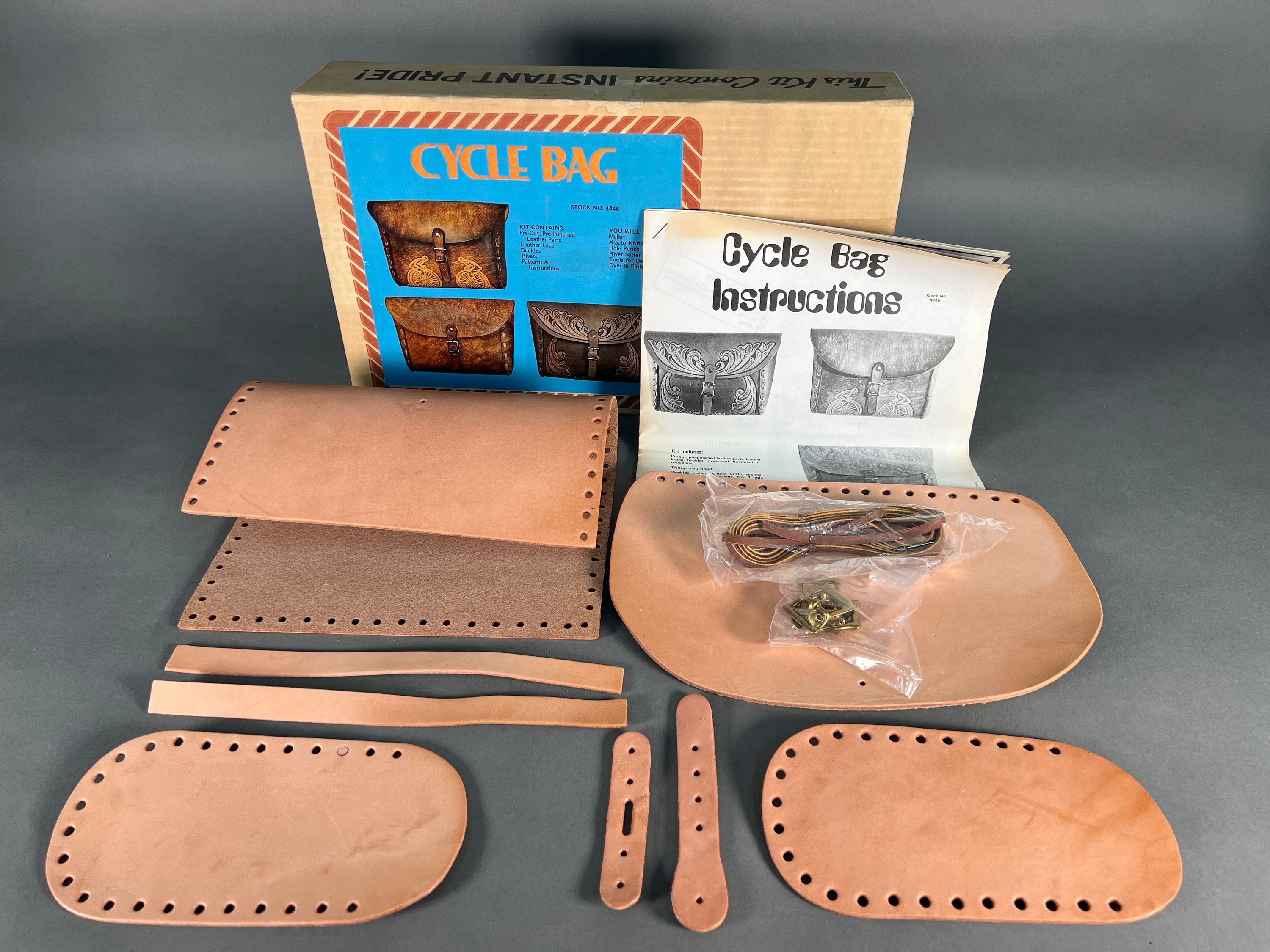 Vintage 1970’s TANDY Leather CYCLE BAG Kit - Bicycle Handlebar or ...