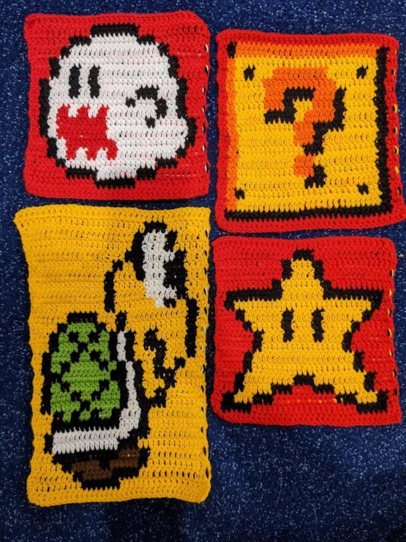 CROCHET PATTERN! 8 Bit Mario Blanket - Etsy