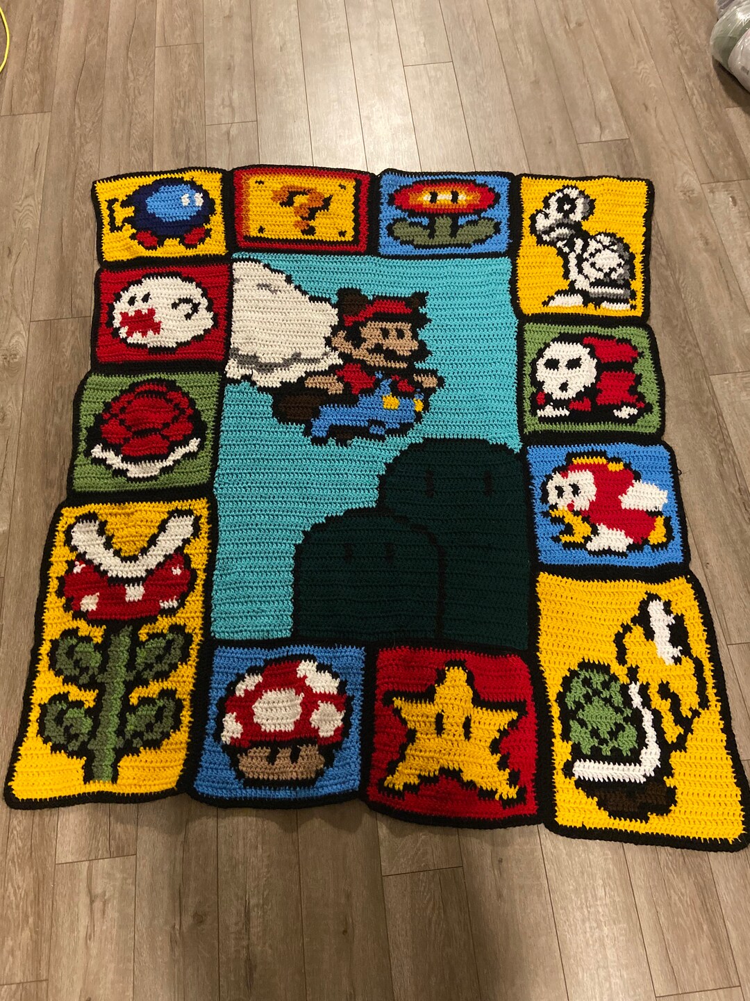 CROCHET PATTERN! 8 Bit Mario Blanket - Etsy