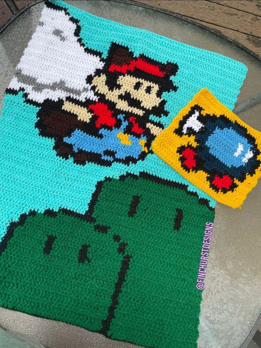 CROCHET PATTERN! 8 Bit Mario Blanket - Etsy