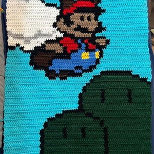CROCHET PATTERN! 8 Bit Mario Blanket - Etsy