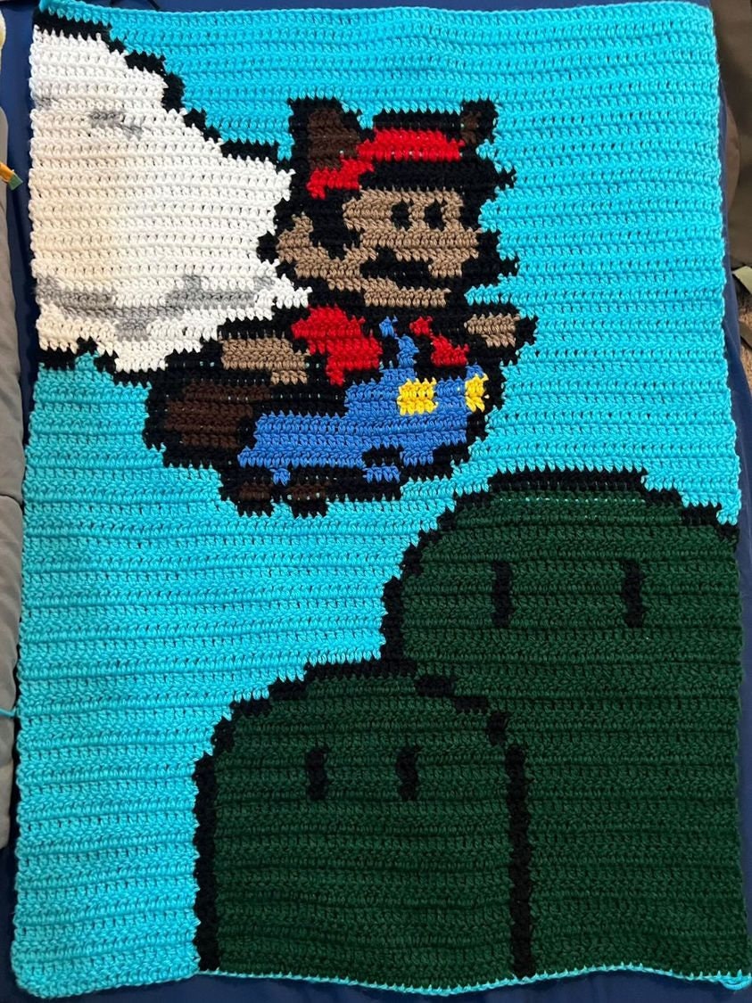 CROCHET PATTERN! 8 Bit Mario Blanket - Etsy