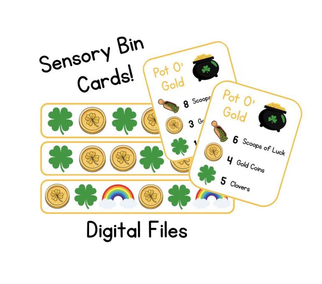 Pot O' Gold/st Patrick's Day Sensory Bin Task Cards (digital Download ...
