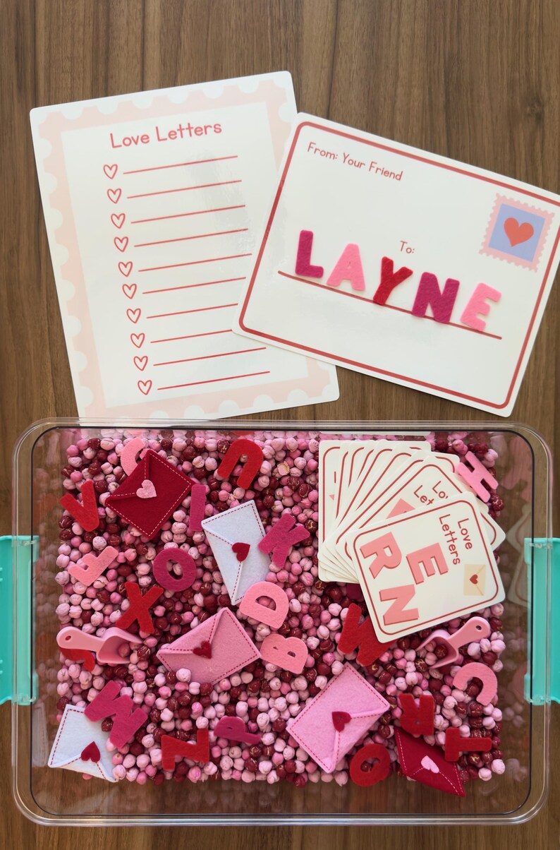 Educational Love Letters/valentine’s Day Sensory Bin Extras - Etsy