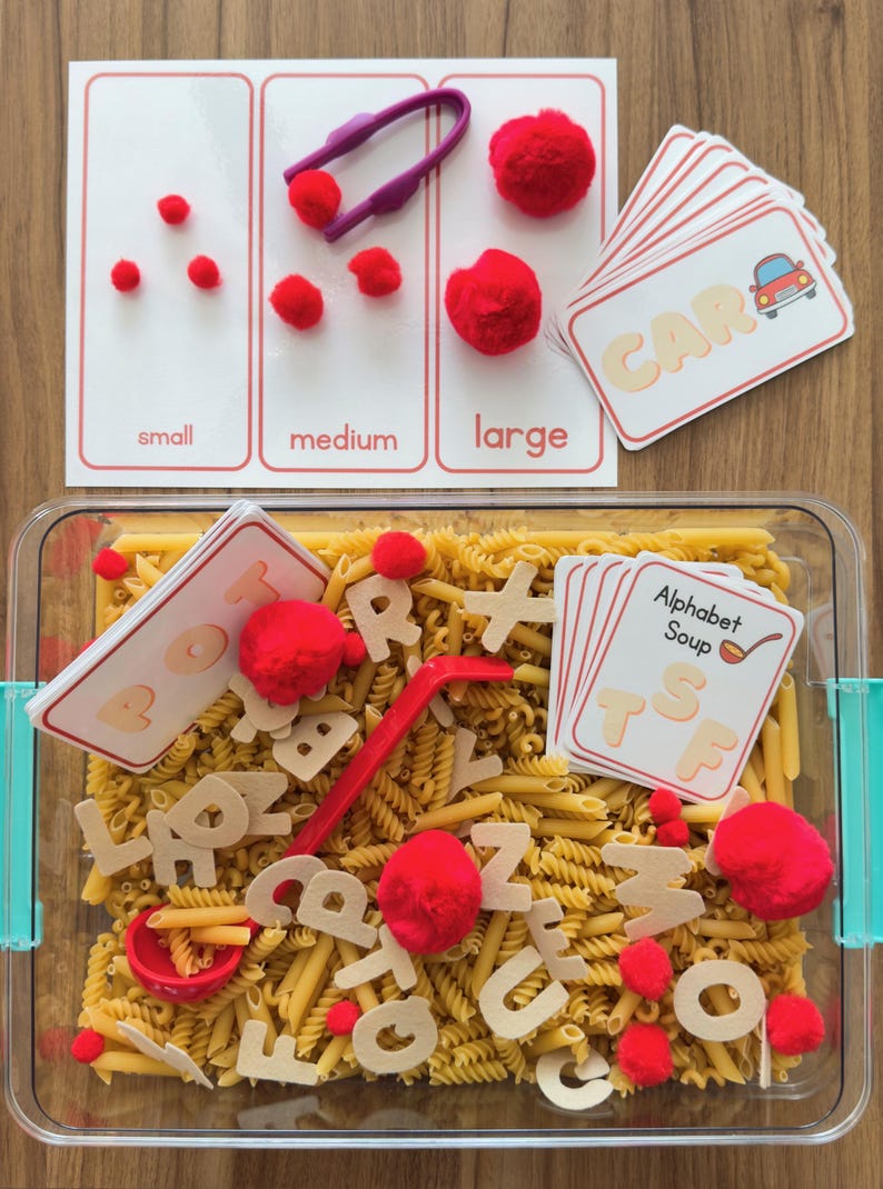 Educational Alphabet Soup Sensory Bin Extras - Etsy