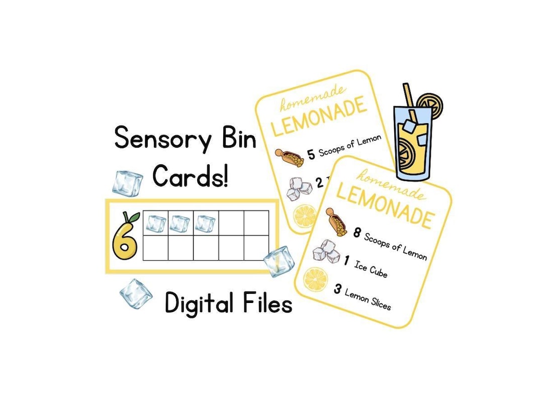 Lemonade Sensory Bin Task Cards (digital Download Only) - Etsy