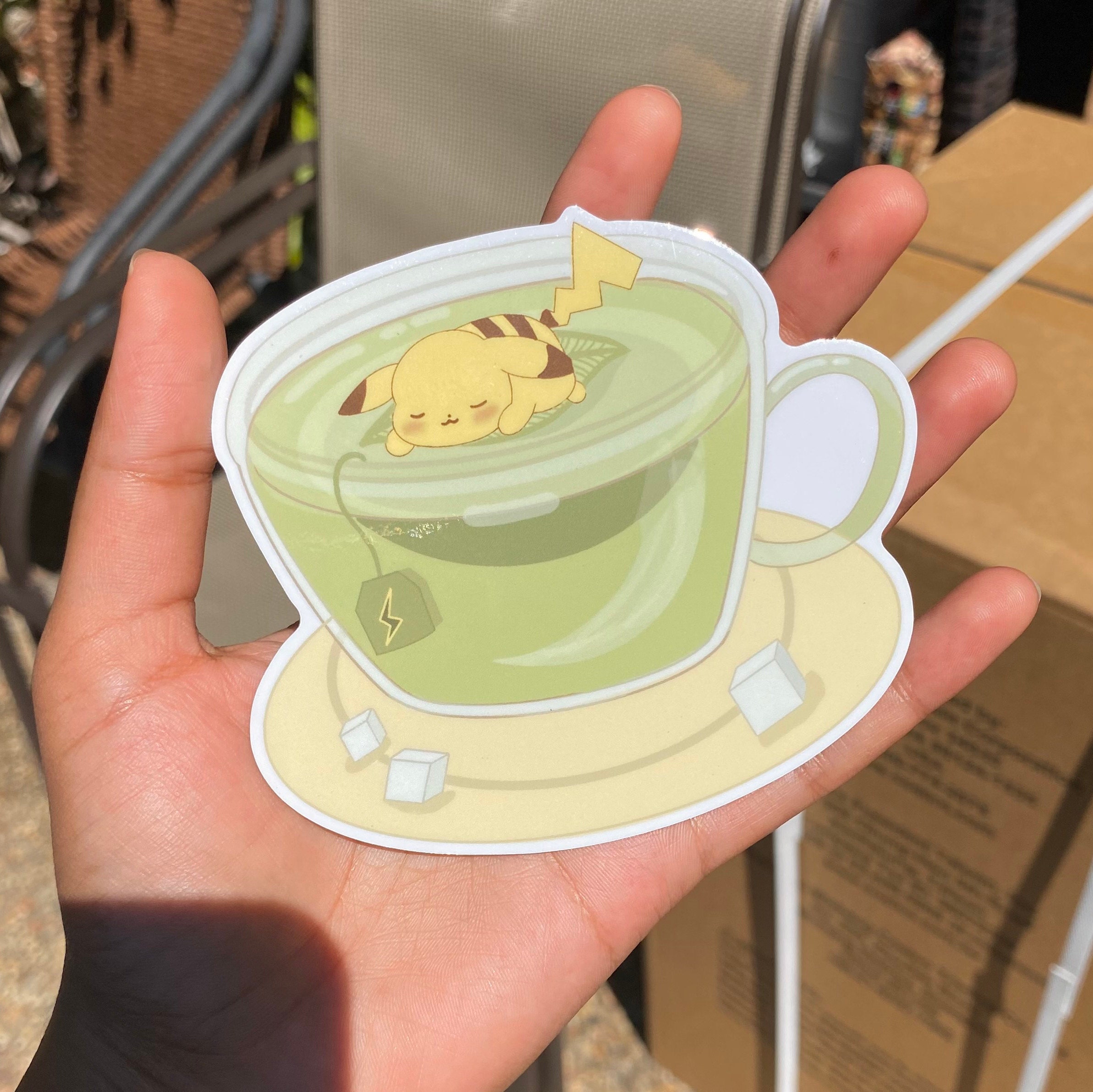 Pikachu X Matcha Tea Sticker - Etsy