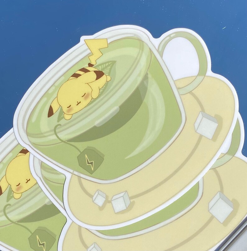 Pikachu X Matcha Tea Sticker - Etsy