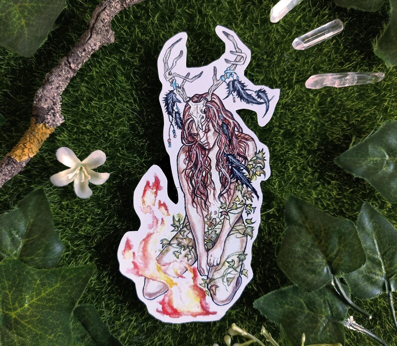 Forest Witch Sticker Pagan Altar Decor Wood Nymph Mother - Etsy