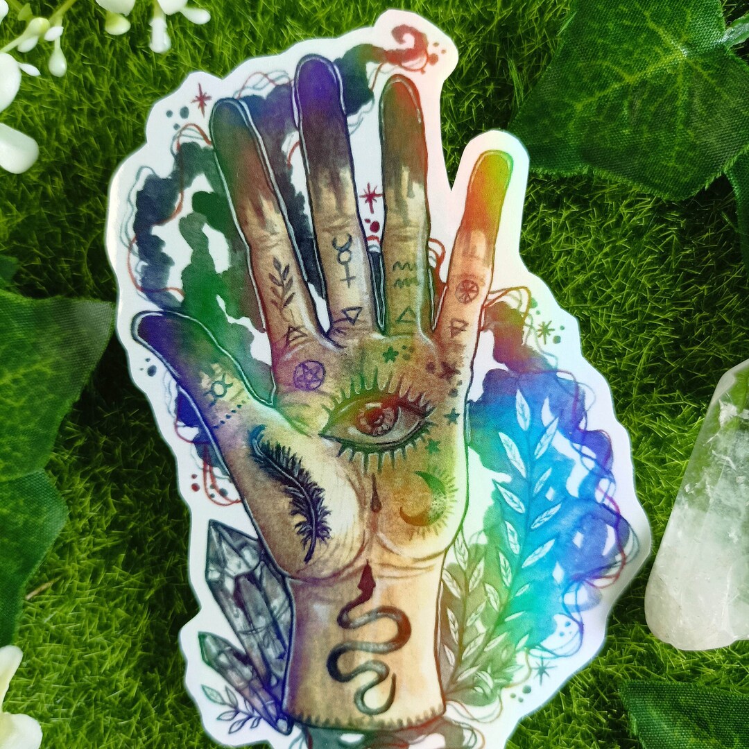 Esoteric Hand Sticker, Palmistry Hand, Mystical Witch Hand, Spiritual ...