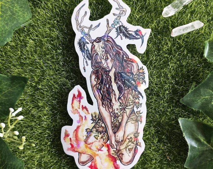 Forest Witch Sticker, Pagan Altar Decor, Wood Nymph, Mother Earth ...