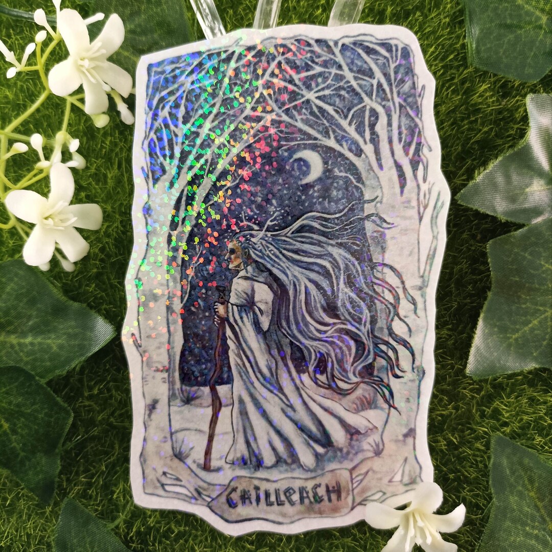 Celtic Goddess Cailleach Sticker, Yule Art, Wicca Christmas Gift, Yule ...