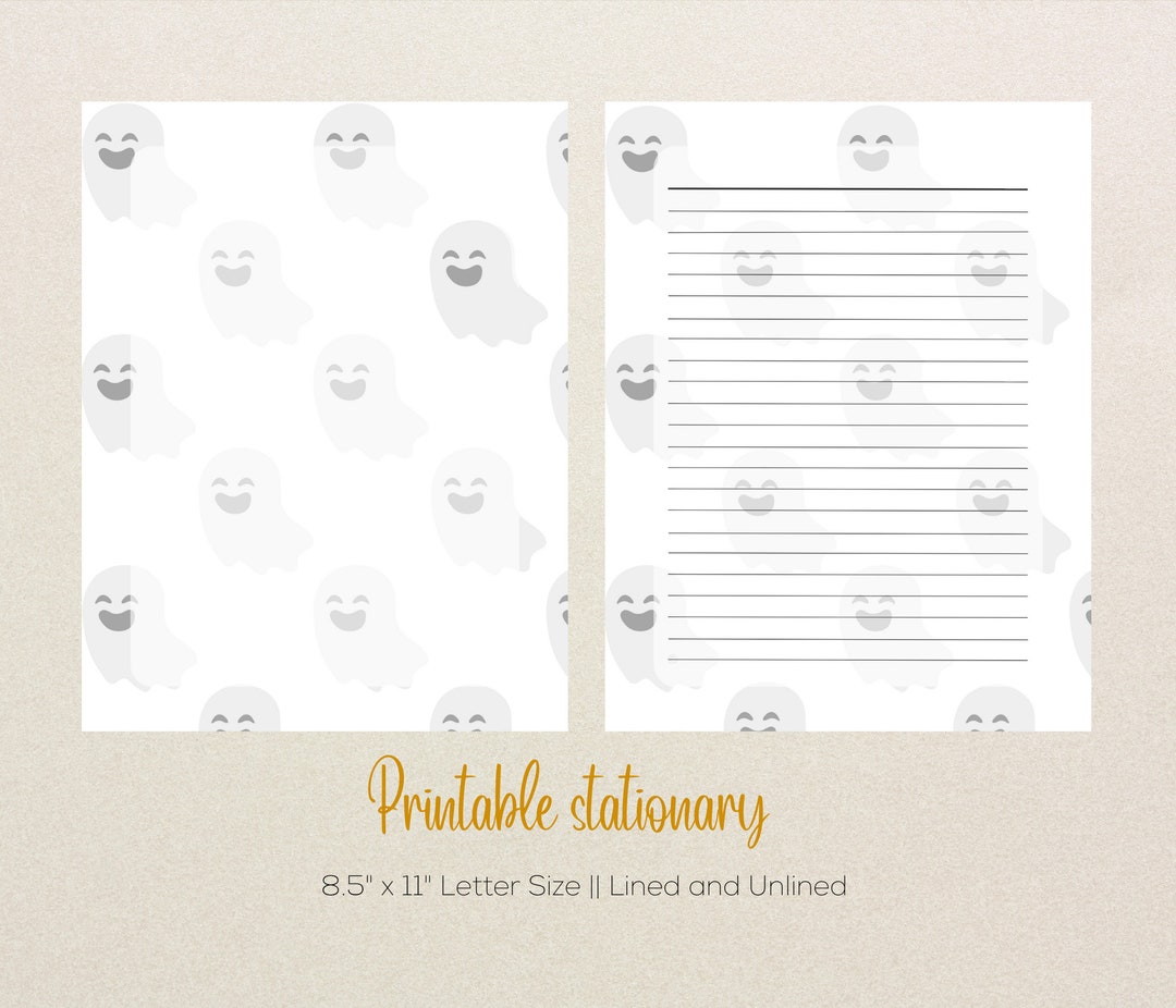 Ghostie Stationary || 8.5" X 11" US Letter Size - Print or Digital ...