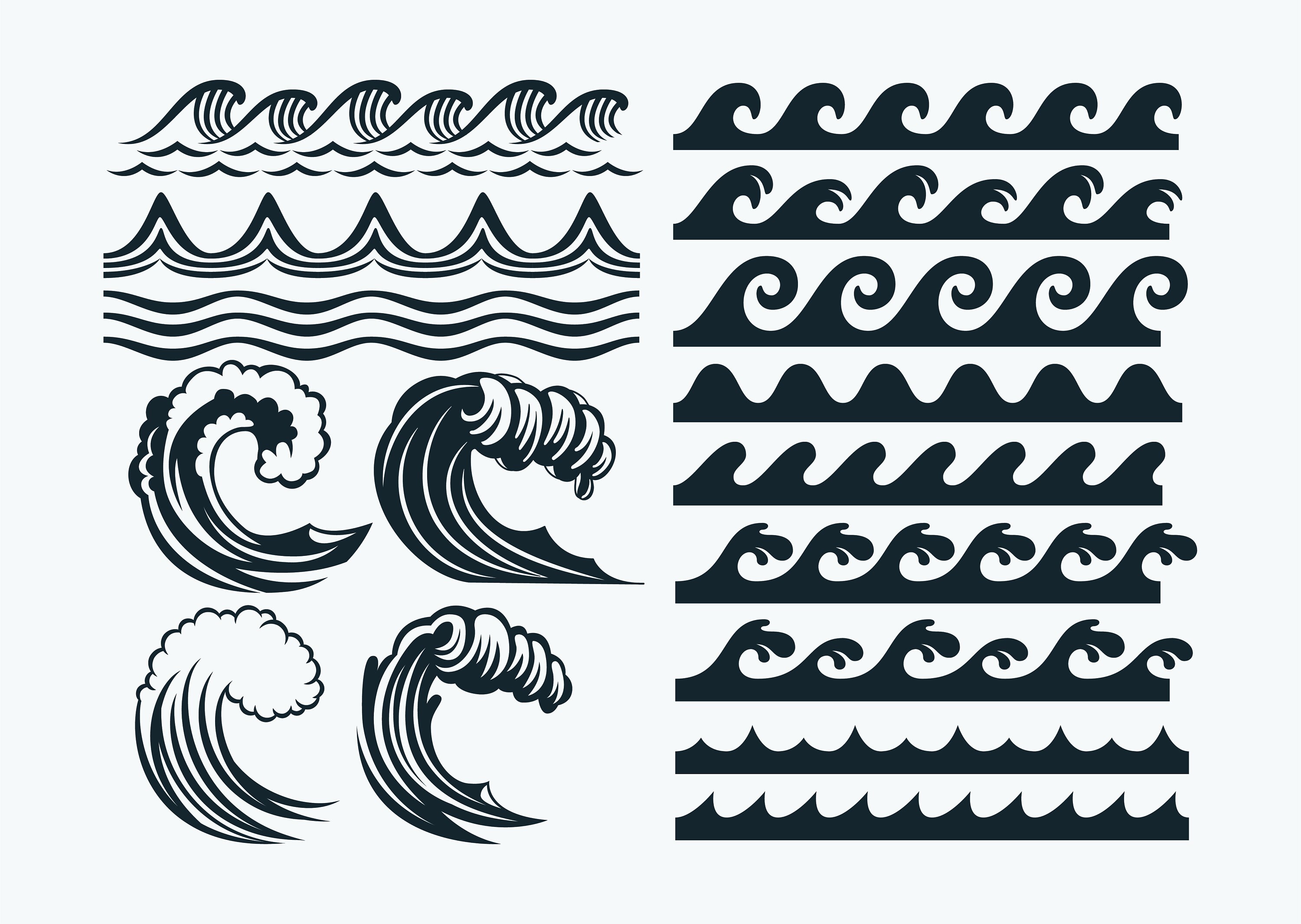 46 Wave SVG Bundle Wave Clipart Wave SVG Files for Cricut | Etsy