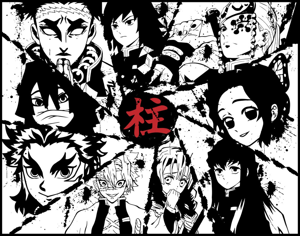 Hashira Design Anime Svg Demon Slayer Kimetsu No Yaiba | Etsy UK