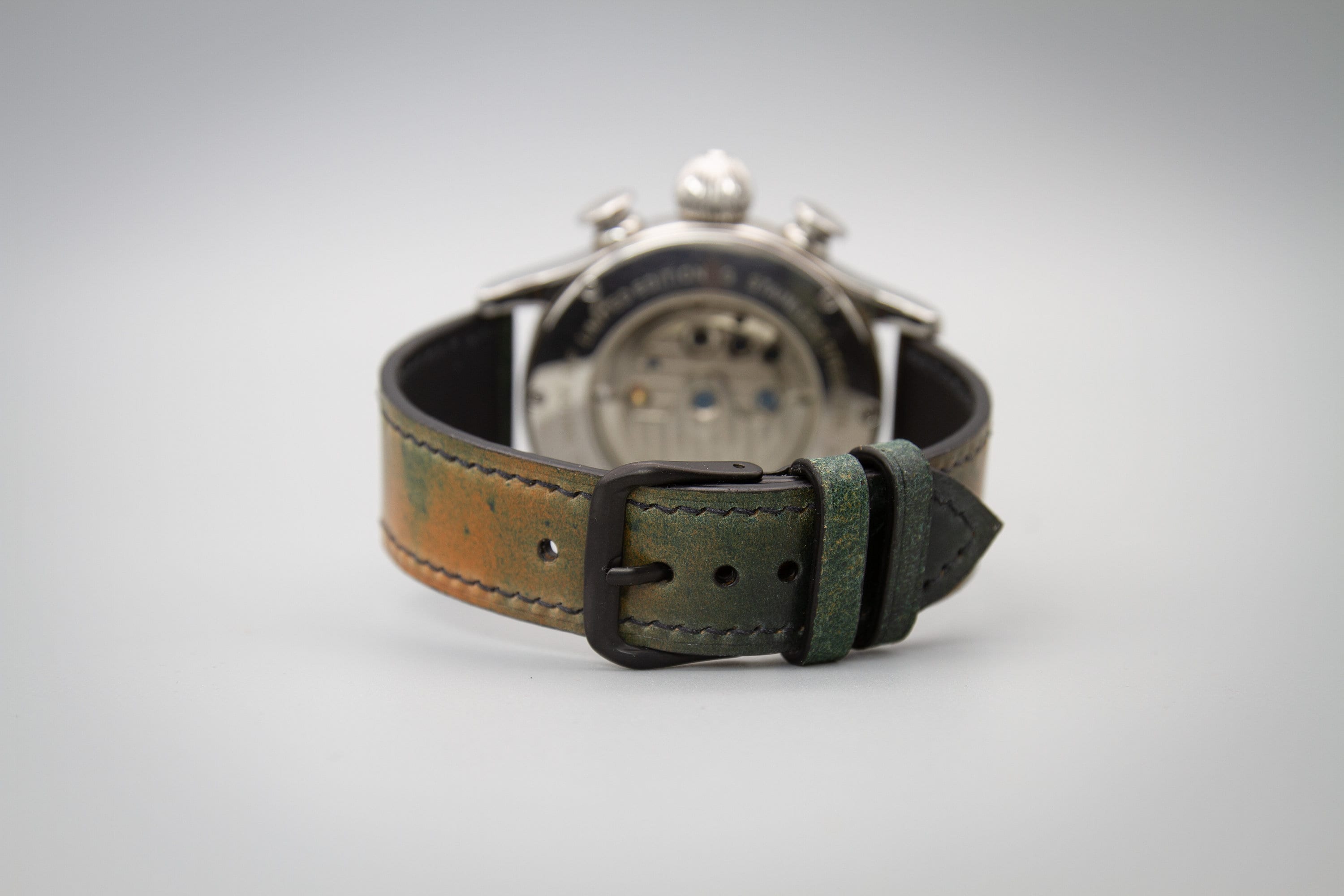 Horween Shell Cordovan Watch Strap: Marbled Black Leather Band - Etsy