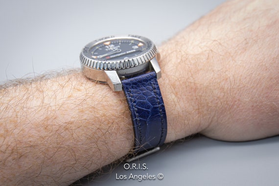 Luxury Watch Straps in Ostrich Leather Blue Watch Strap Custom - Etsy