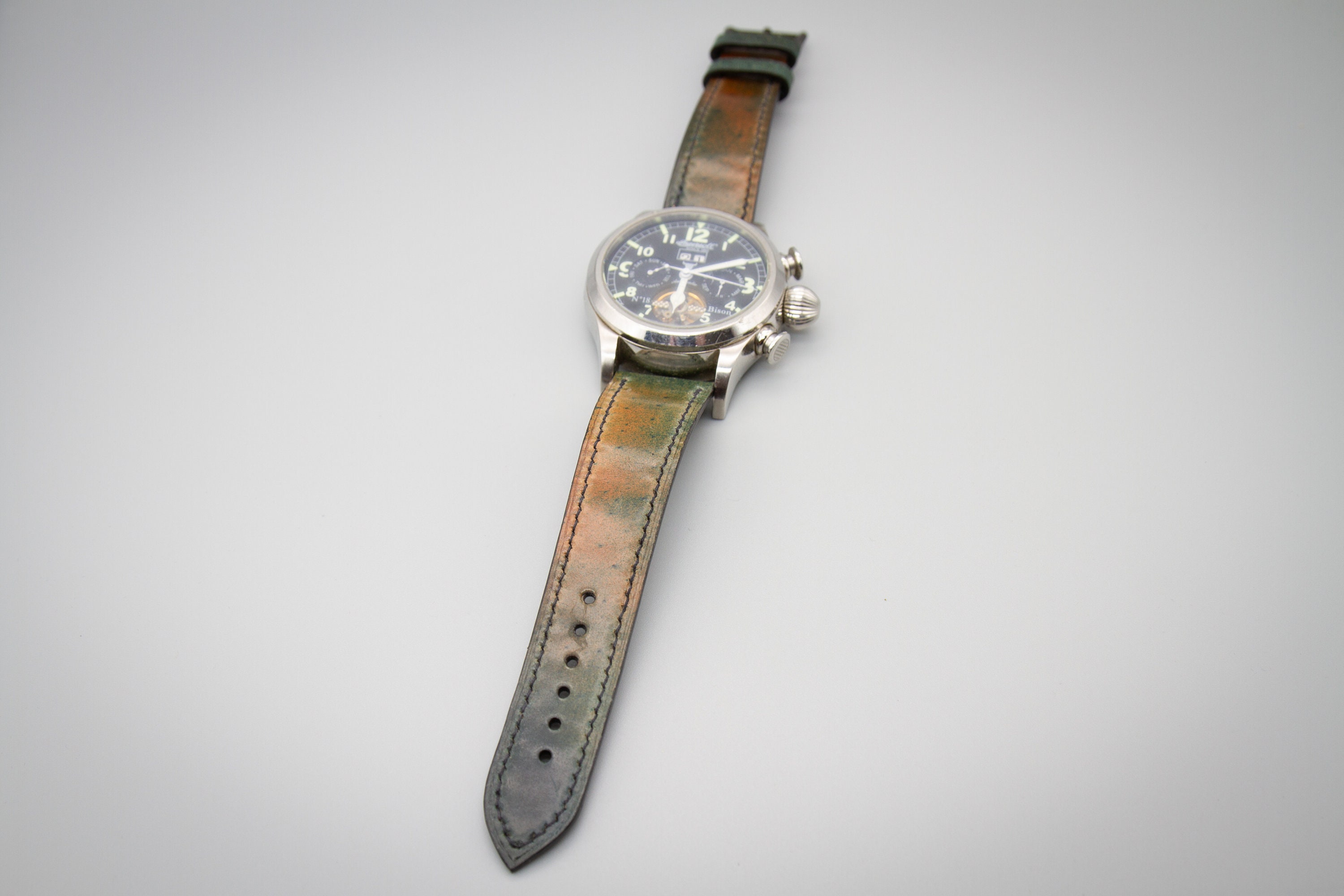 Horween Shell Cordovan Watch Strap Marbled Black 19MM / 20MM / 21MM ...