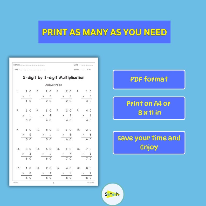 Printable Multiplication Worksheets, Math Drills, Maths Practice, 2 ...
