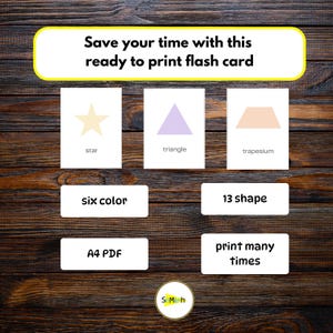 Fun Educational Shapes Flash Cards for Preschoolers - Instant Download ...