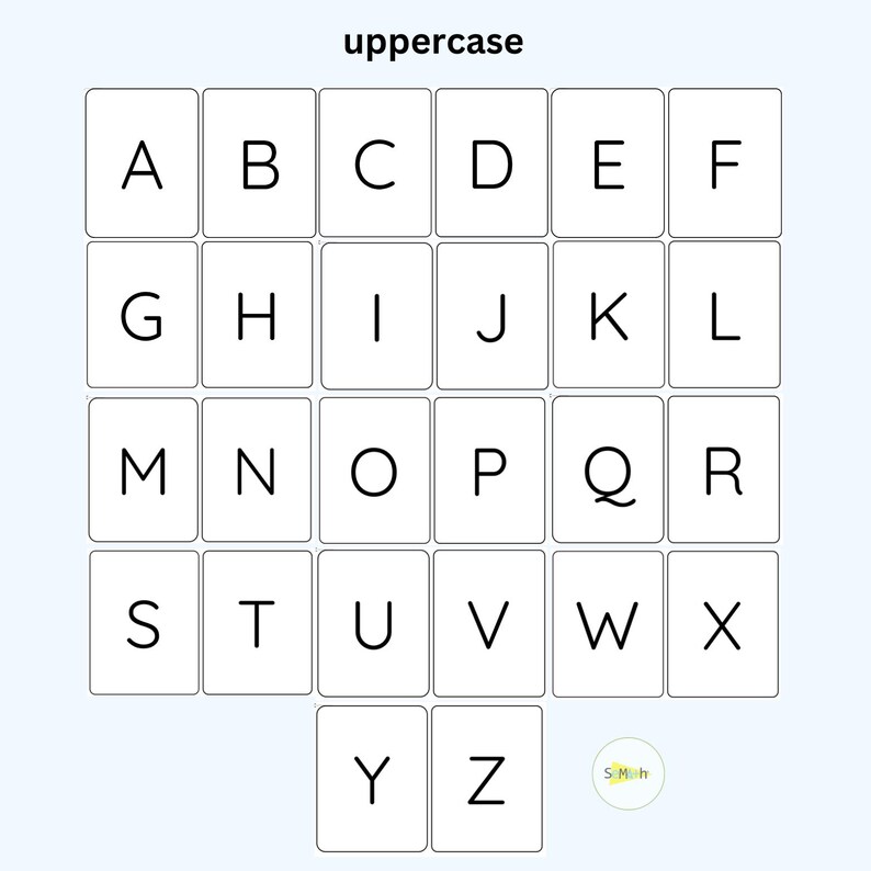 Alphabet Flashcards Printable for Preschoolers and Toddlers, Uppercase ...