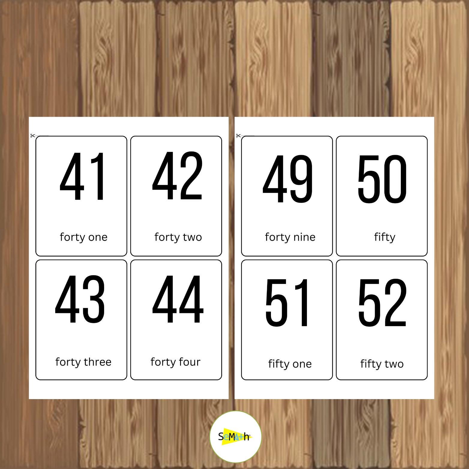 Number Flash Cards 1-100: Printable Math for Toddlers and Preschoolers ...