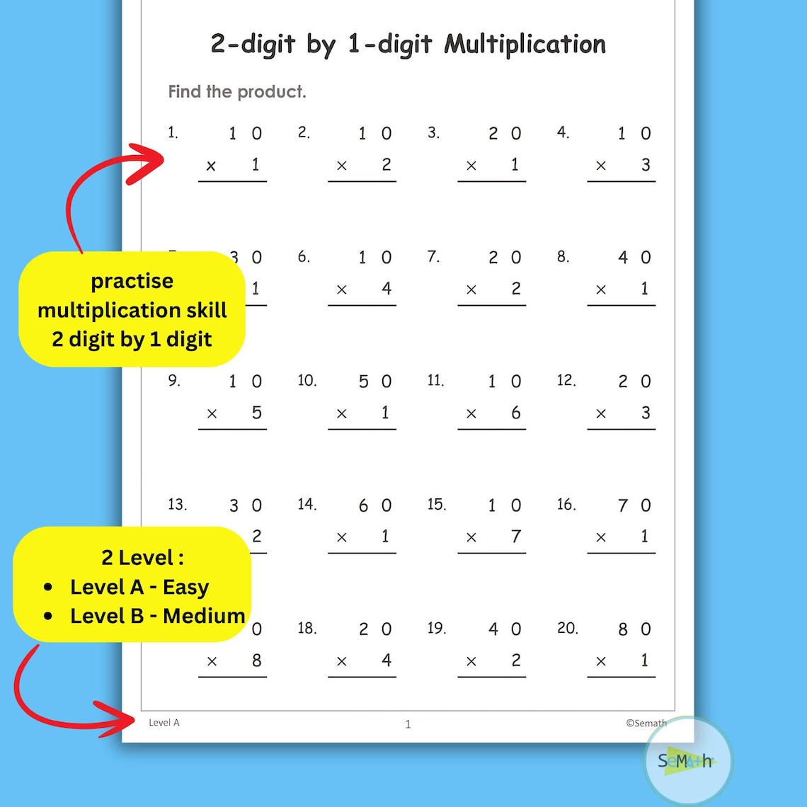 Printable Multiplication Worksheets, Math Drills, Maths Practice, 2 ...