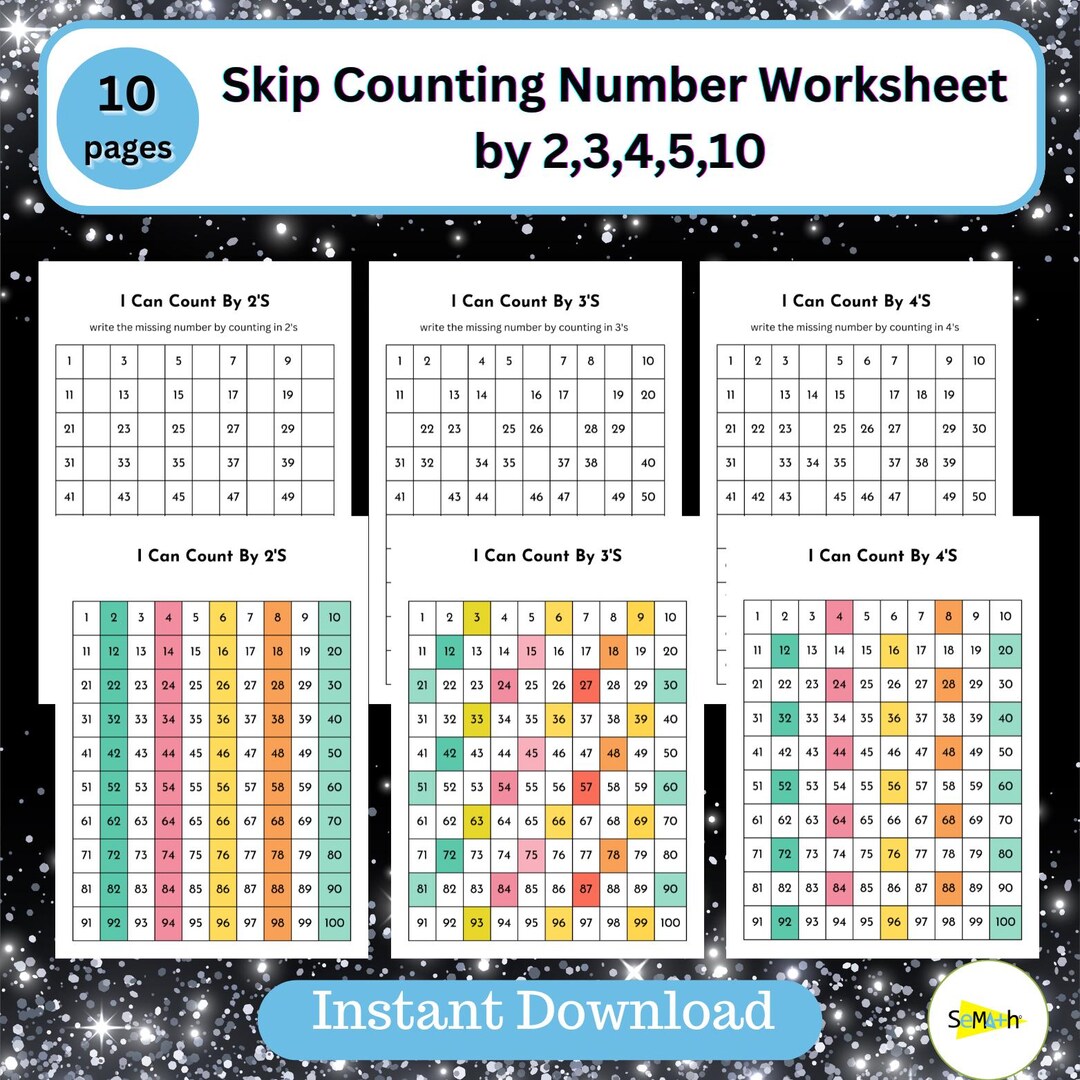 Skip Counting Number Worksheets, Kindergarten Missing Numbers, Count by ...